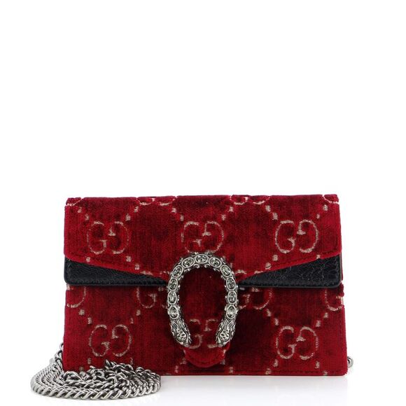 Gucci | Bags | Gucci Dionysus Bag Gg Velvet Super Mini Red | Poshmark